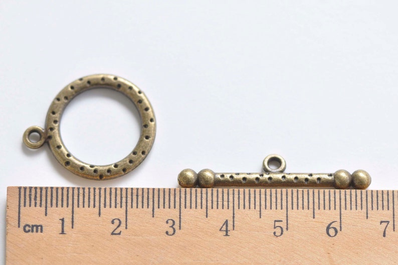 10 Sets Antique Bronze Dotted Toggle Clasps Closure A2287 - Etsy