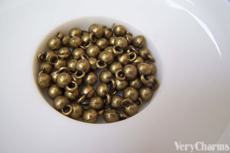 50 Pcs of Antique Bronze Solid Round Ball Charms 4x6.5mm A5140 - Etsy