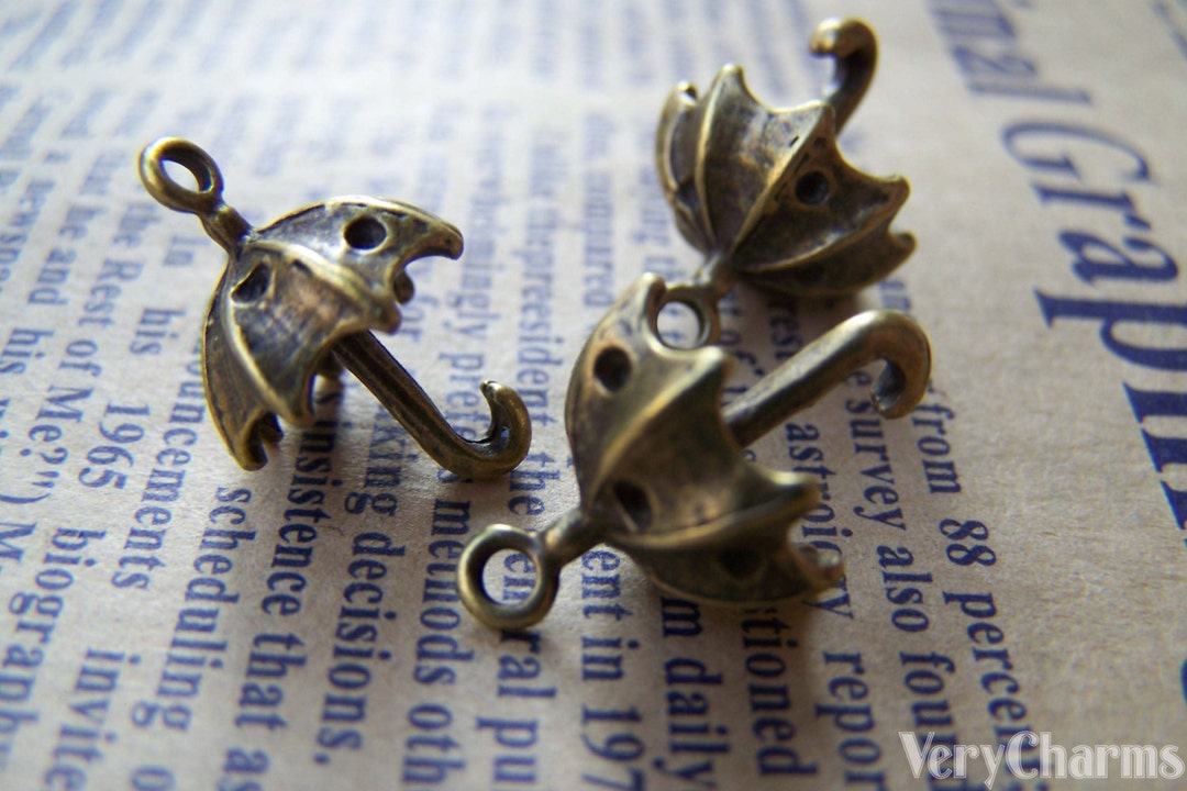 10 Pcs of Antique Bronze Unfolded Umbrella Charms 13x19mm A1427 - Etsy