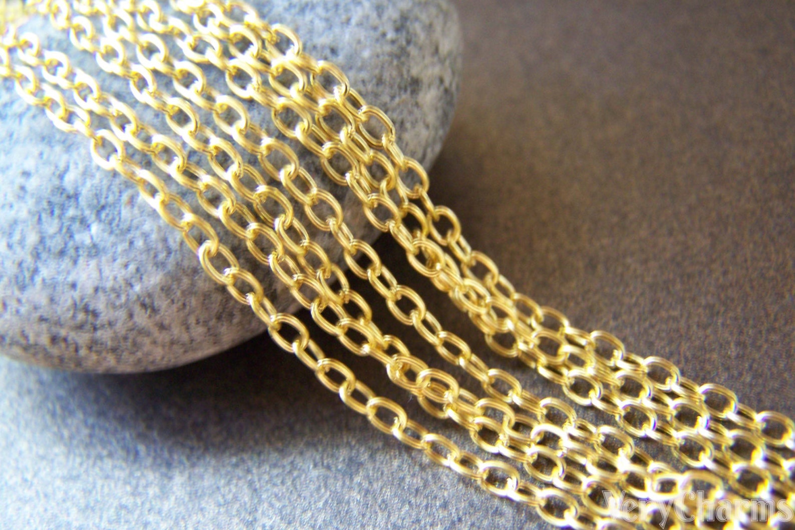 16ft 5m Gold Tone Steel Oval Cable Chain Link 1.6mm A2734 | Etsy