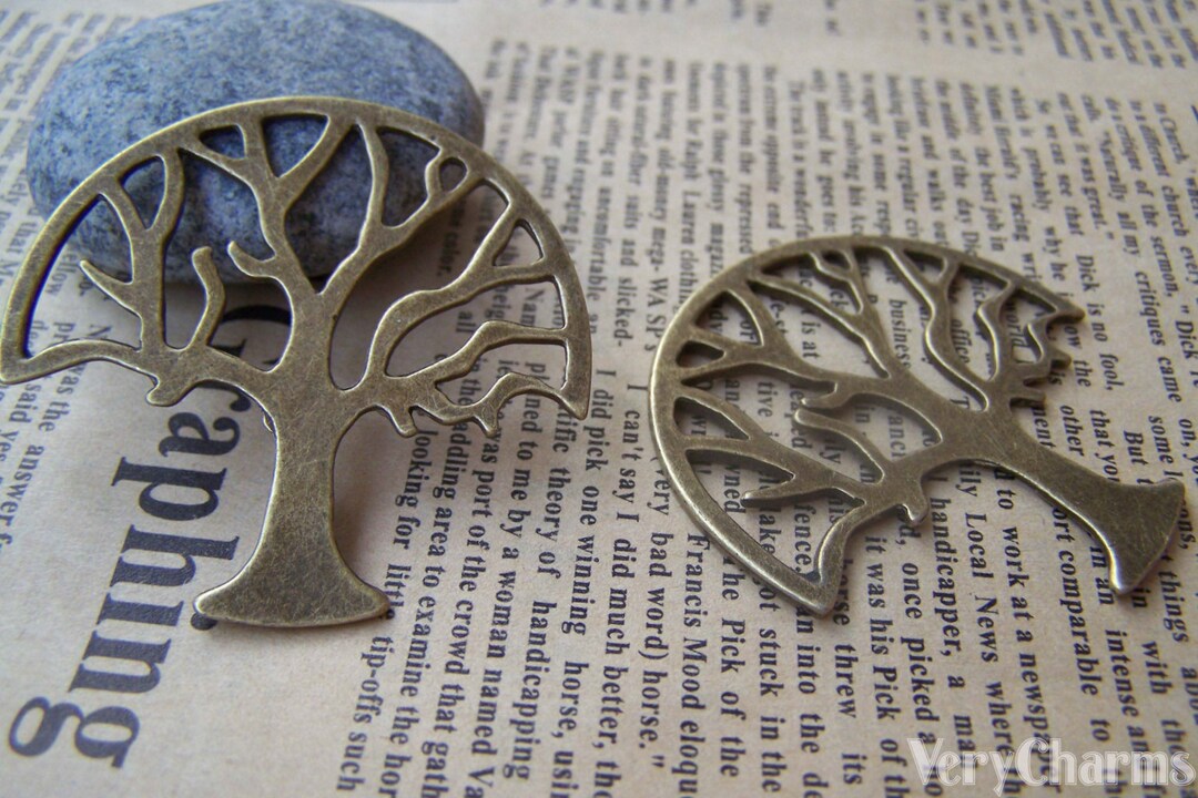 10 Pcs of Antique Bronze Filigree Tree Pendants Charms 47x47mm A367 - Etsy