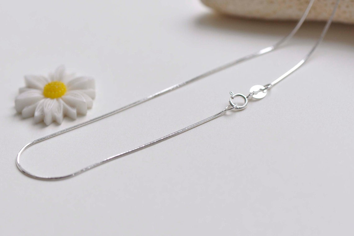 925 Sterling Silver Snake Cobra Necklace Chain 18" Silver/platinum/gold ...