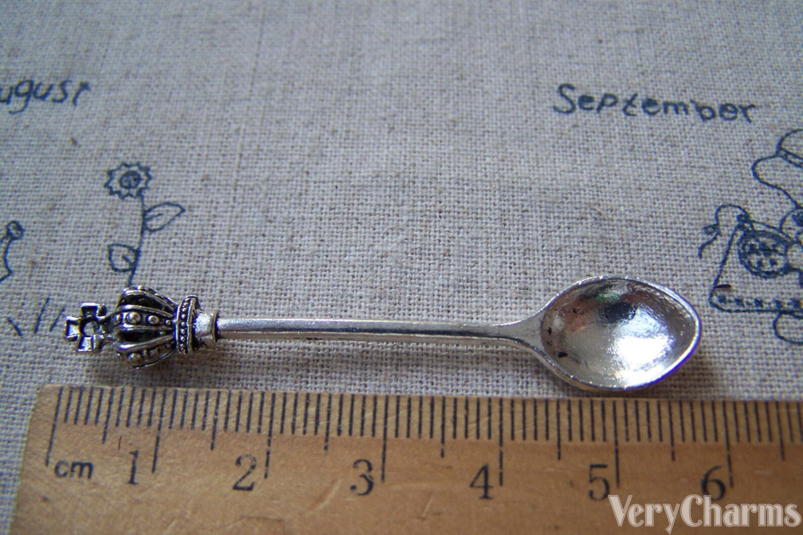 10 Pcs of Antique Silver Crown Spoon Charms Cutlery Pendants - Etsy