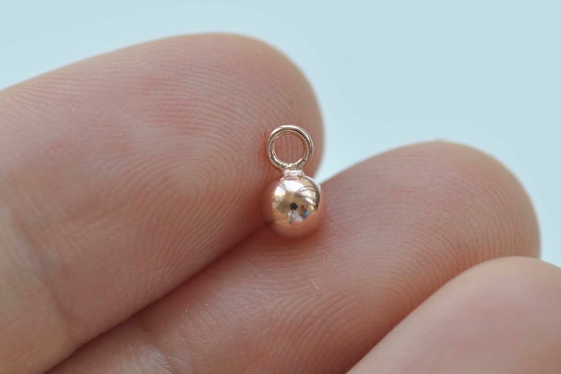 2 pcs 925 Sterling Silver Round Ball Charms Pendants | Etsy