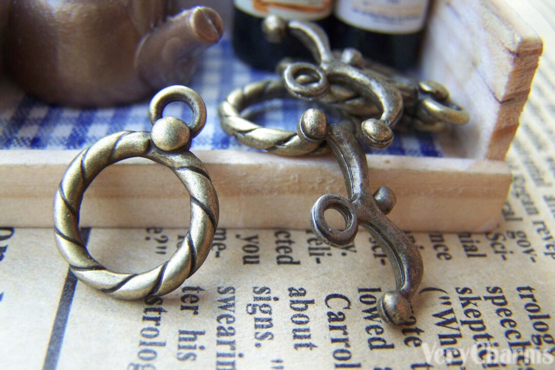 20 Sets of Antique Bronze Coil Bow Toggle Clasps A231 - Etsy