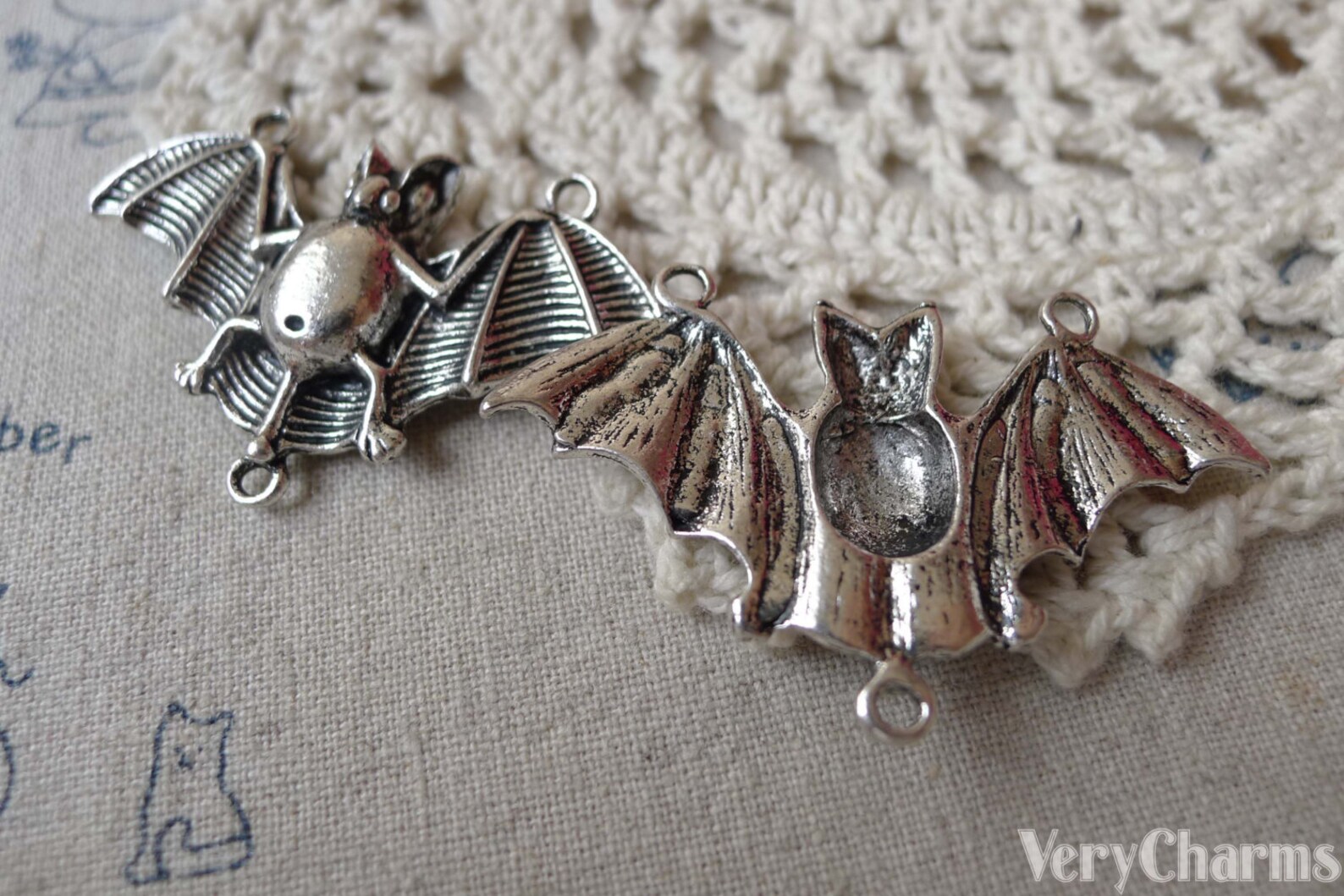 10 Pcs Antique Silver Bat Connector Charms Pendants 28x48mm - Etsy