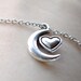 Crescent Moon Heart Charms Antique Silver Pendants 13x18mm Set of 20 ...