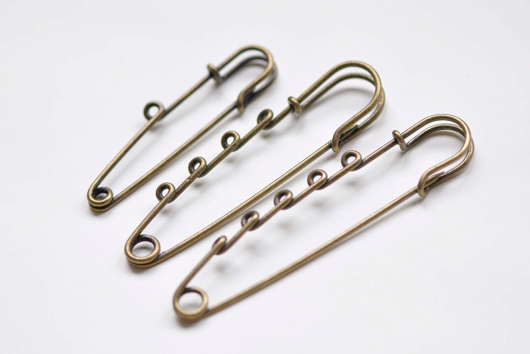 Antique Bronze Kilt Pin Safety Pins Broochs One/three/four/five Loops - Etsy