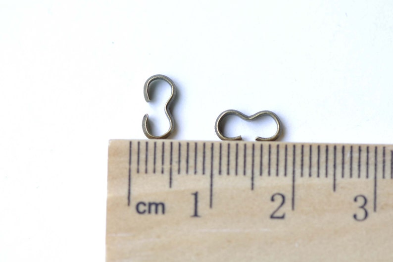 Antique Bronze 8 Shaped Chain Cord Clasps Findings 4x8mm Set of 100 ...