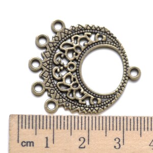 Filigree Round Chandelier Earring Antique Bronze Boho Pendants 27x32mm ...