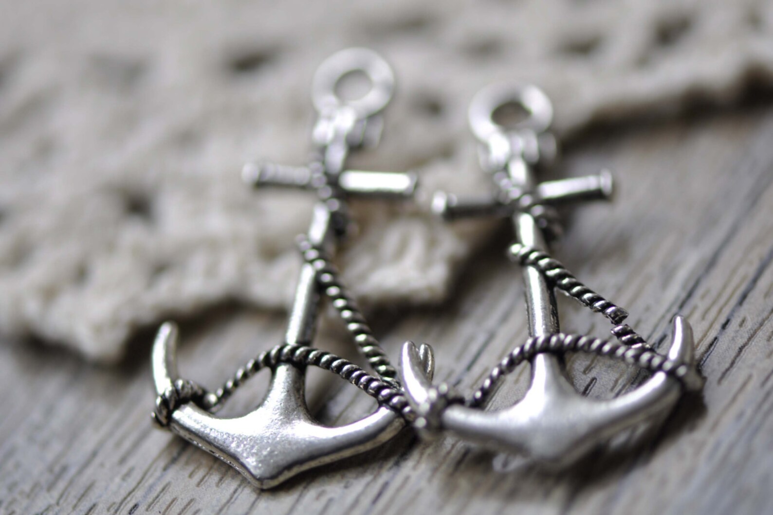 Antique Silver Long Anchor Charms 19x33mm Set of 10 Pcs A7897 | Etsy