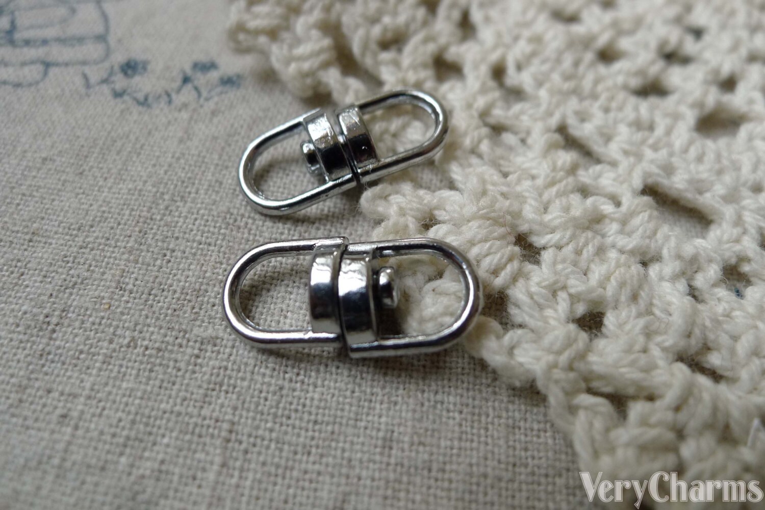 20 Pcs Chrome Color Swivel Key Ring Connector Clasps Double - Etsy