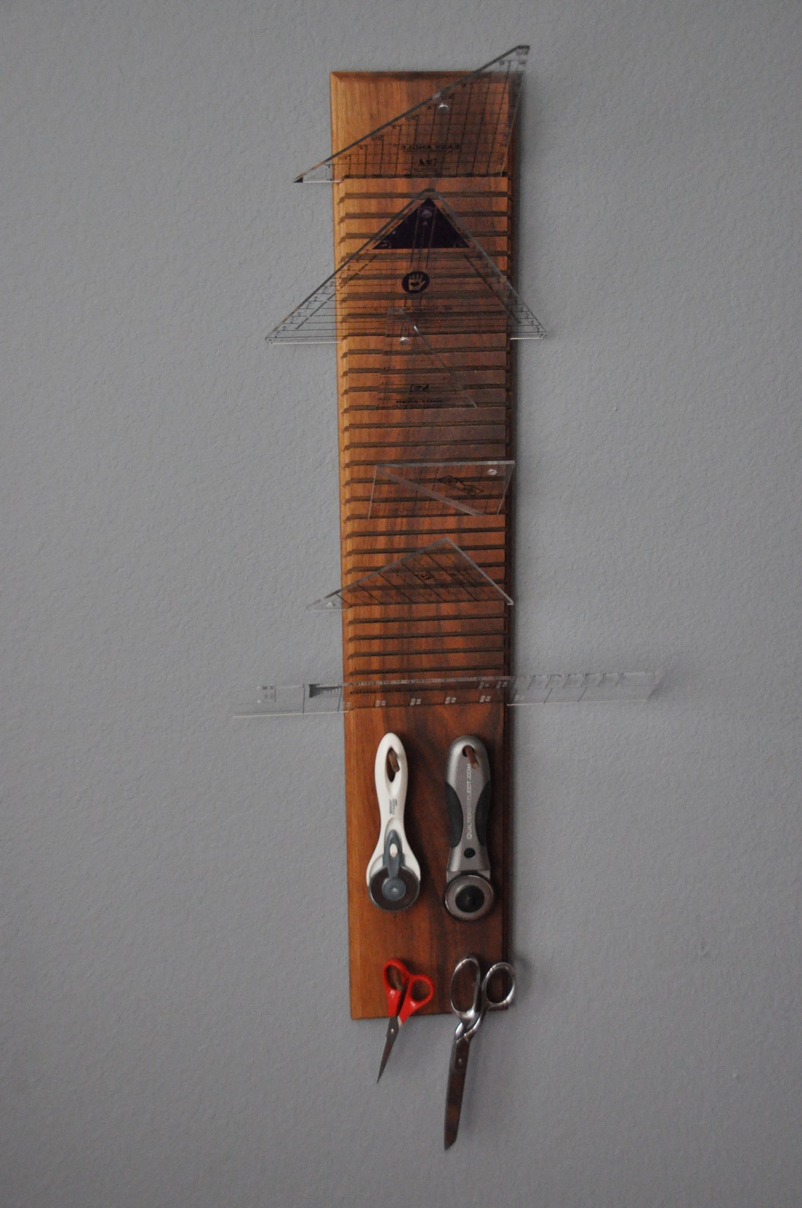 Wall Mounted Hardwood Ruler Racks 34 Inch With Pegs | Etsy