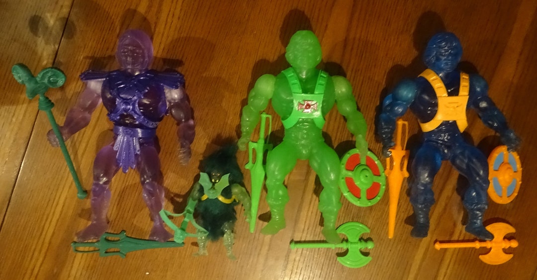 Jumbo Translucent He-man Faker Skeletor and Grizlor Lot MOTU KO High ...