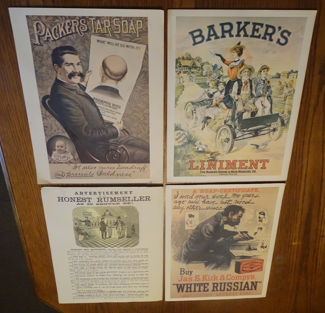 Vintage Old World Comedic Posters Ridiculous Products Early American ...