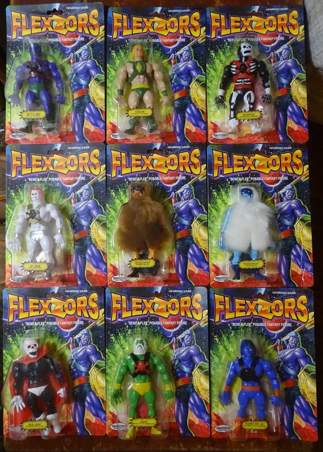 Complete Flexors Lot Zoloworld Action Figure Realms of the Underworld ...