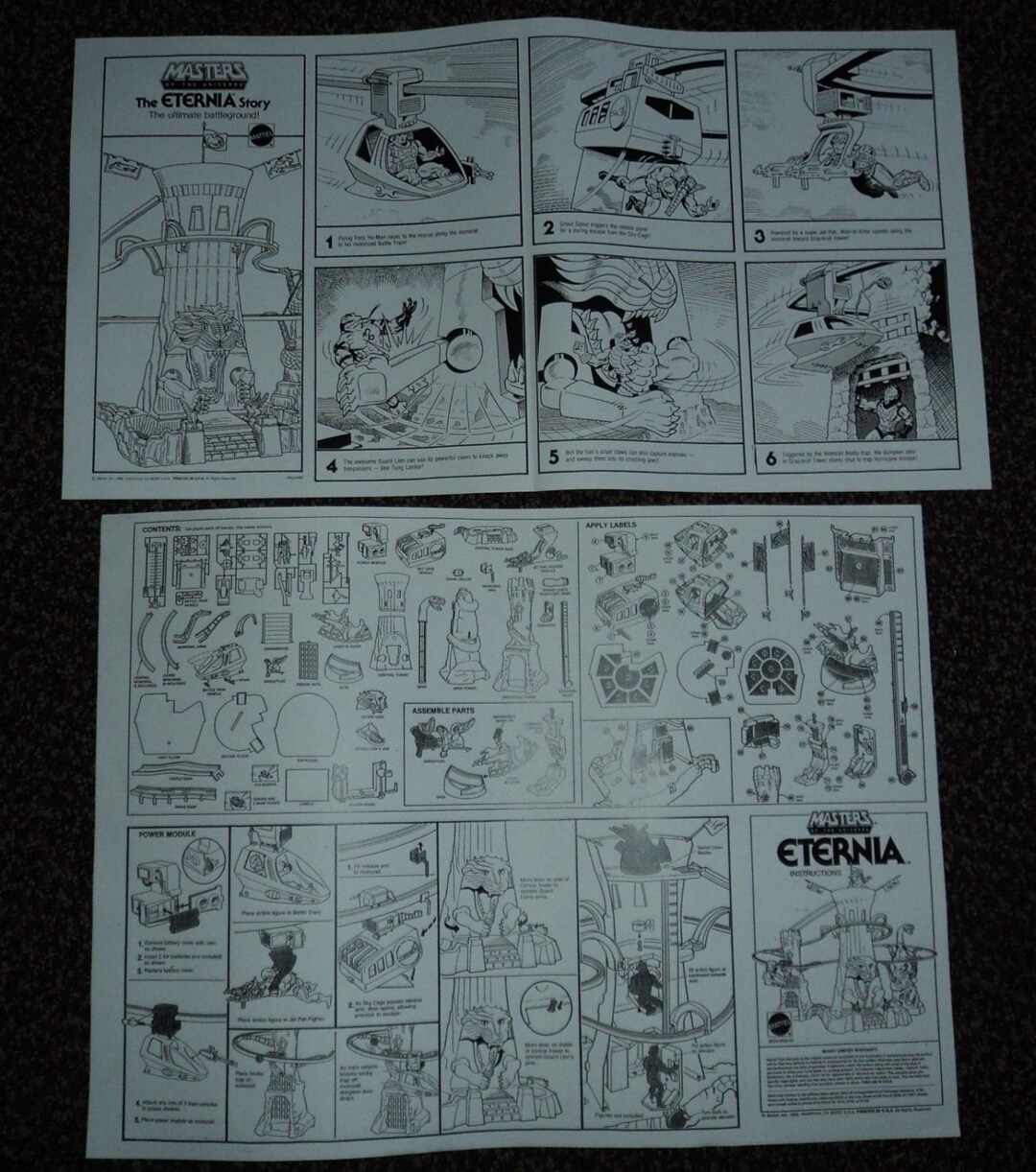 Castle Eternia Reproduction Instruction and Comic Strip Vintage Masters ...