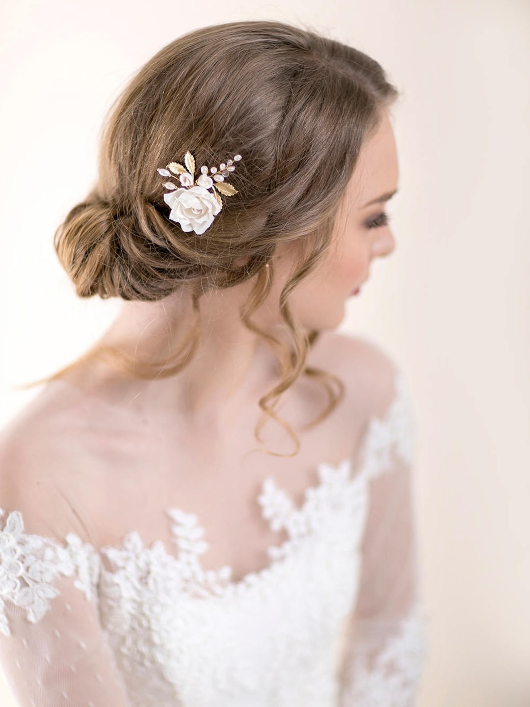 Rose Hair Pin - Bridal Pin for Hair - Tiny Wedding Hair Piece - Silk ...