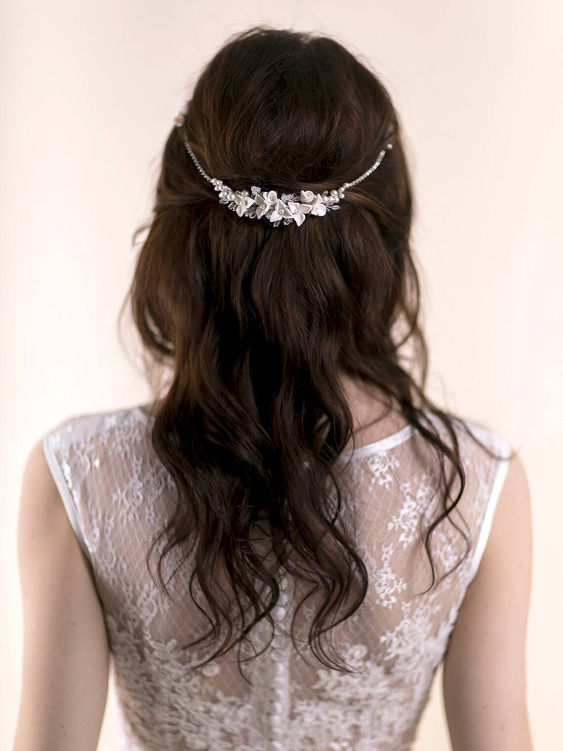 Floral Wedding Wreath Hair Bridal Hair Crown Silver or | Etsy