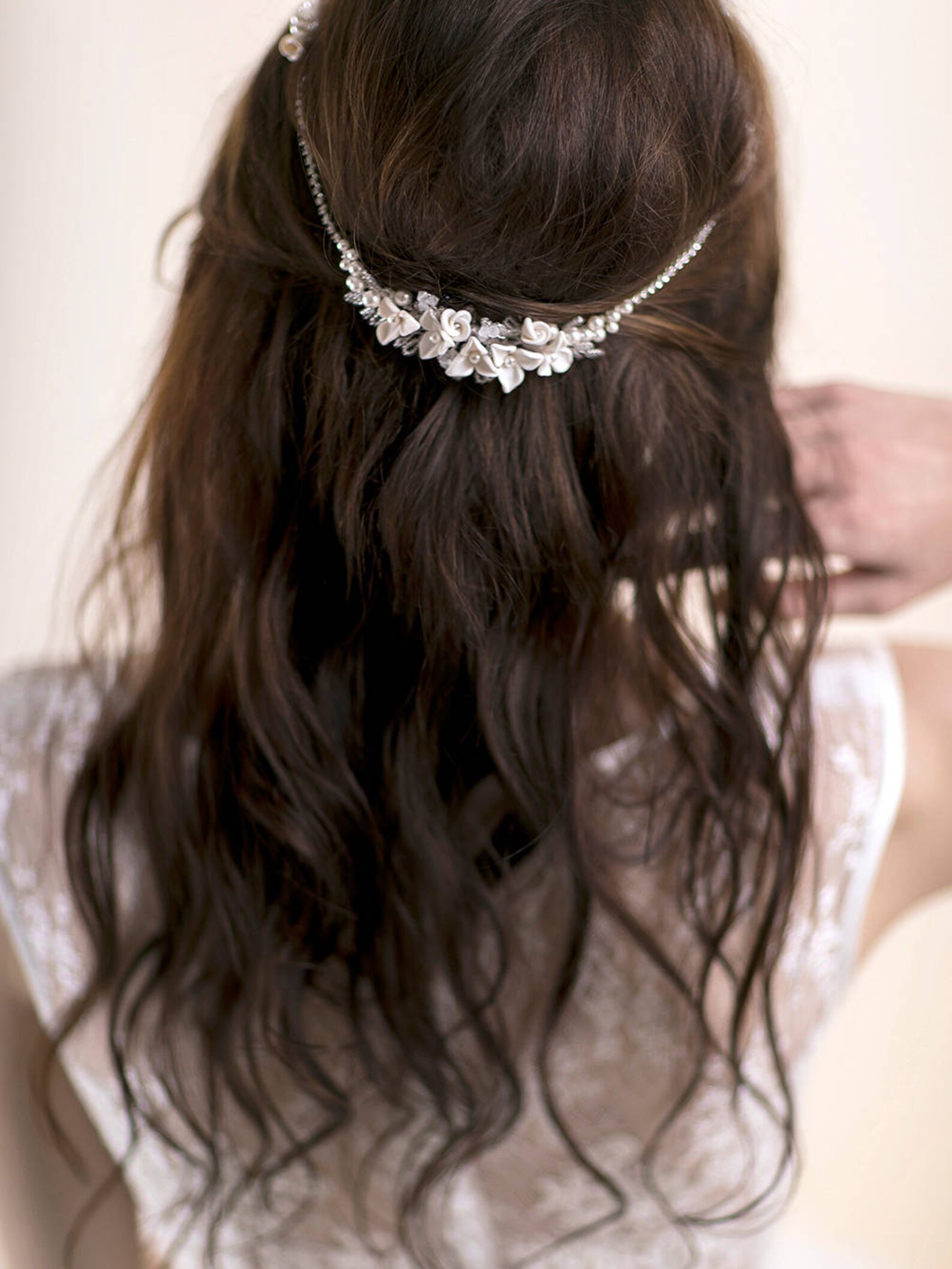 Floral Wedding Wreath Hair Bridal Hair Crown Silver or | Etsy