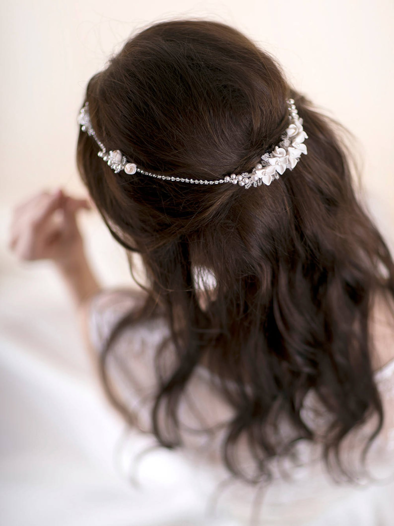 Floral Wedding Wreath Hair Bridal Hair Crown Silver or - Etsy