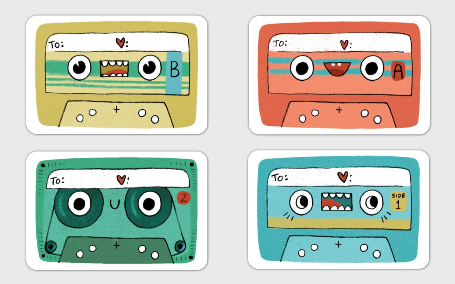 Stickers - Cassette Tape Gift Tag Stickers - Set of 8 - Etsy