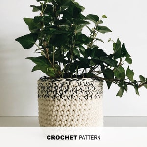 CROCHET PATTERN Color Tipped Planter Basket the Eco - Etsy