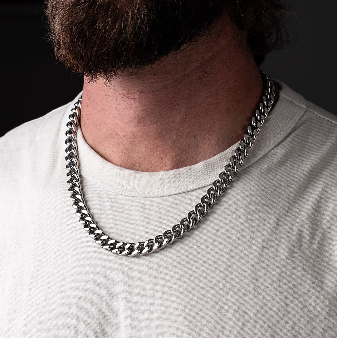 Curb Chain, Stainless Steel Chain, Chunky Necklace, Cuban Link Necklace ...