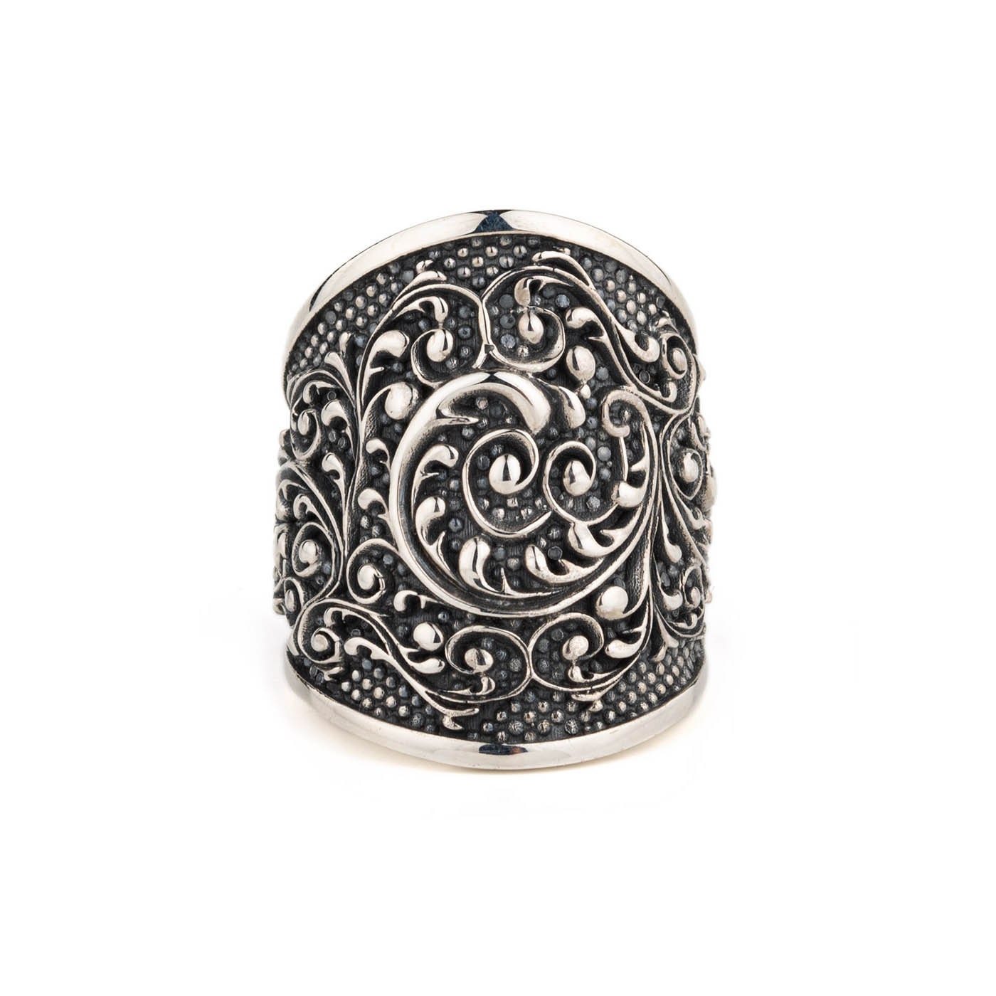 Byzantine Floral Ring Sterling Silver, Handmade Statement Ring, Men's ...