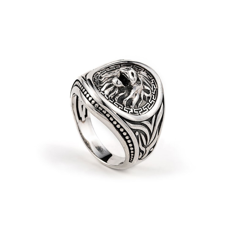 Sterling Silver Lion’s Head Ring, Handmade Men's Ring, Men's ...