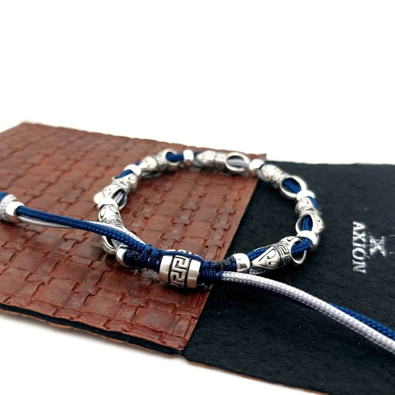 Sterling Silver Link Cord Bracelet, Men's Bracelet, Nautical Bracelet ...