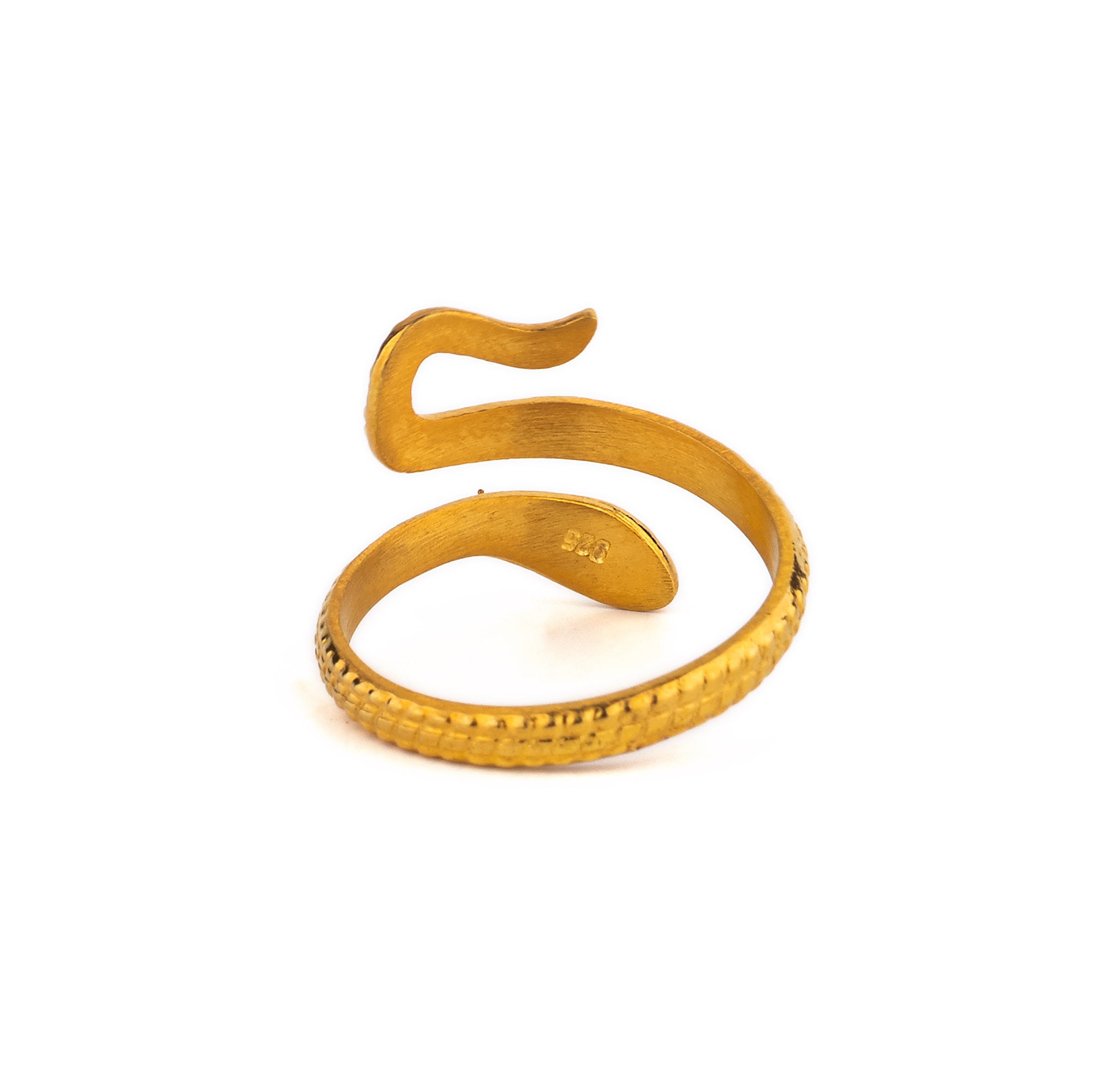 Gold Plated Simple Snake Ring, Animal Ring, Serpent Wrap Ring, Vintage ...