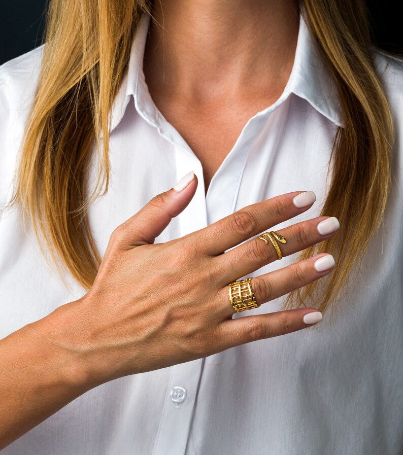 Gold Plated Simple Snake Ring Animal Ring Serpent Wrap Ring - Etsy