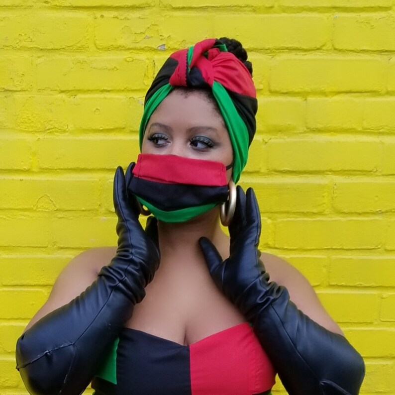 JUNETEENTH PAN AFRICAN Stripe Face Mask Various Sizes. Red, Black and ...