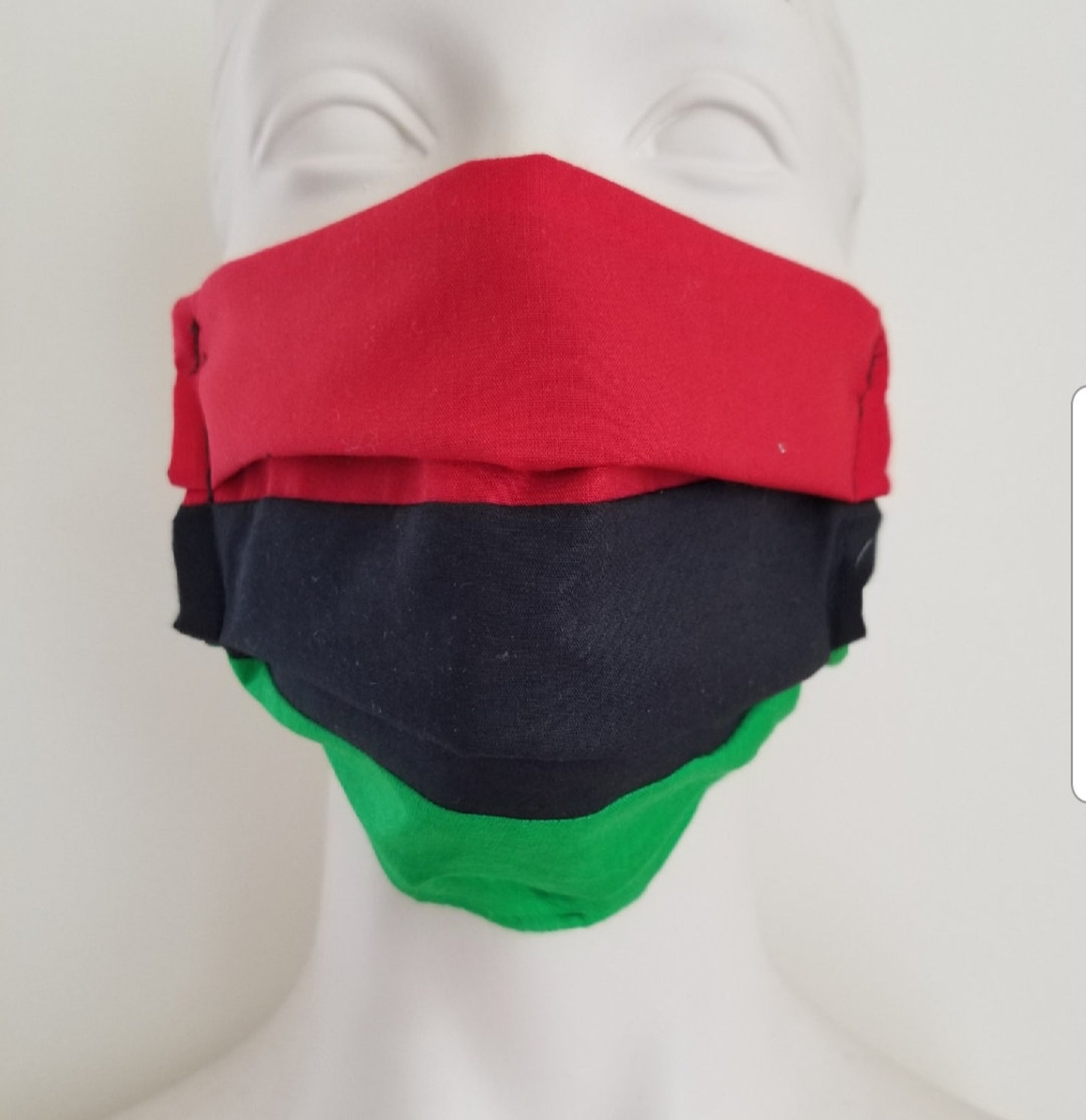JUNETEENTH PAN AFRICAN Stripe Face Mask Various Sizes. Red, Black and ...