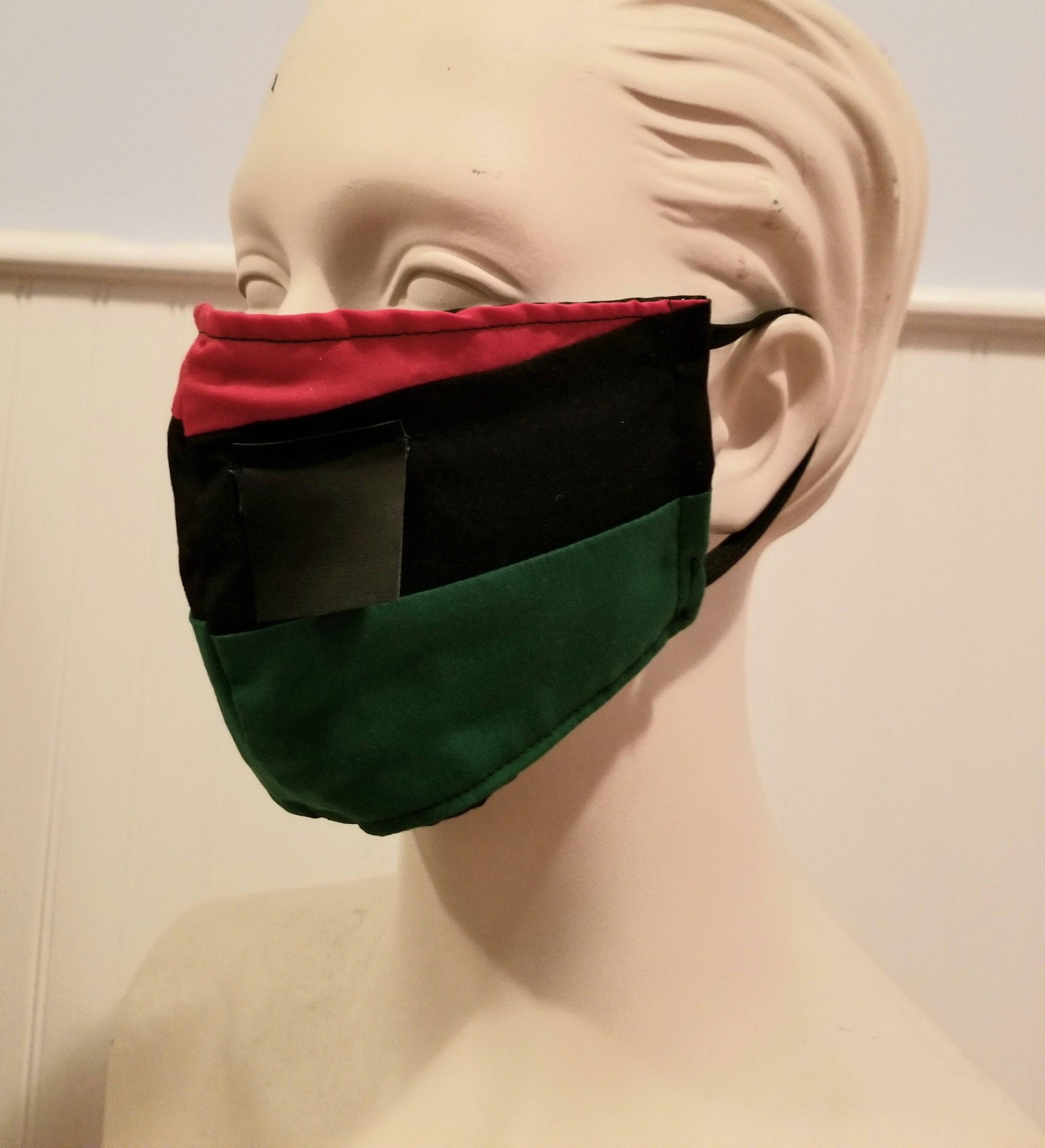 JUNETEENTH PAN AFRICAN face mask with straw opening Red | Etsy