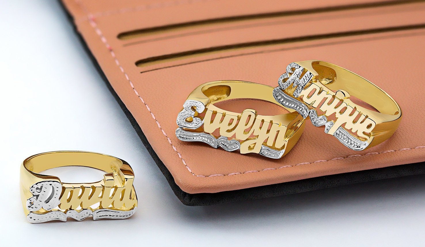 Personalized Name Ring Diamond Cut Personalized Ring - Etsy