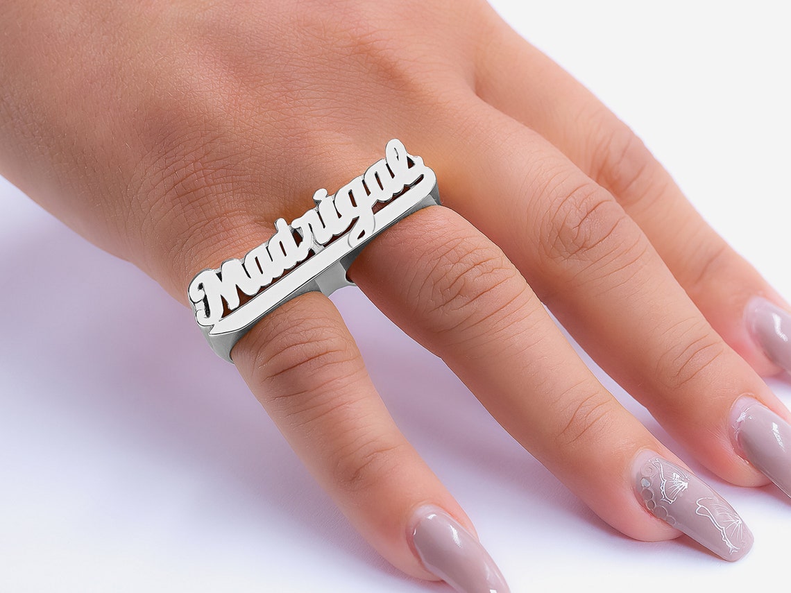 Double Name Ring Name Ring Personalized Ring Your Name - Etsy