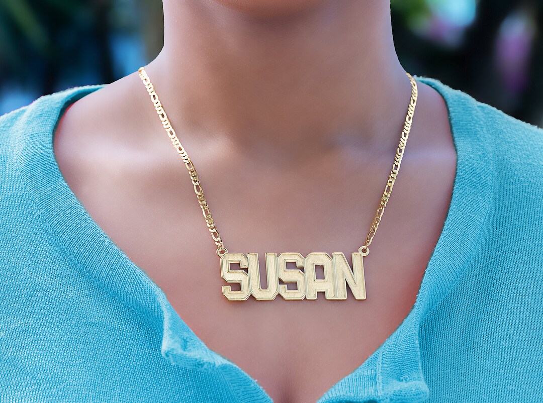 3D Block Name | Plate Personalized Name Necklace | Name Necklace | Free ...