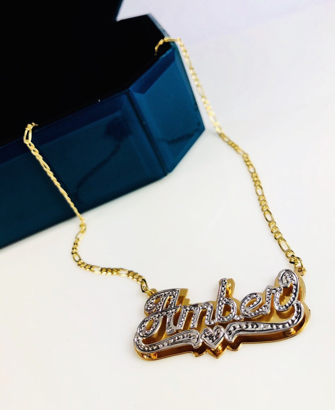 Name Necklace Double Name Plate Name Plate Nameplate | Etsy