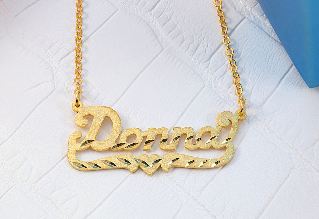 Name Plate Necklace Diamond Cut Diamond Cut Chain Free Shipping Etsy