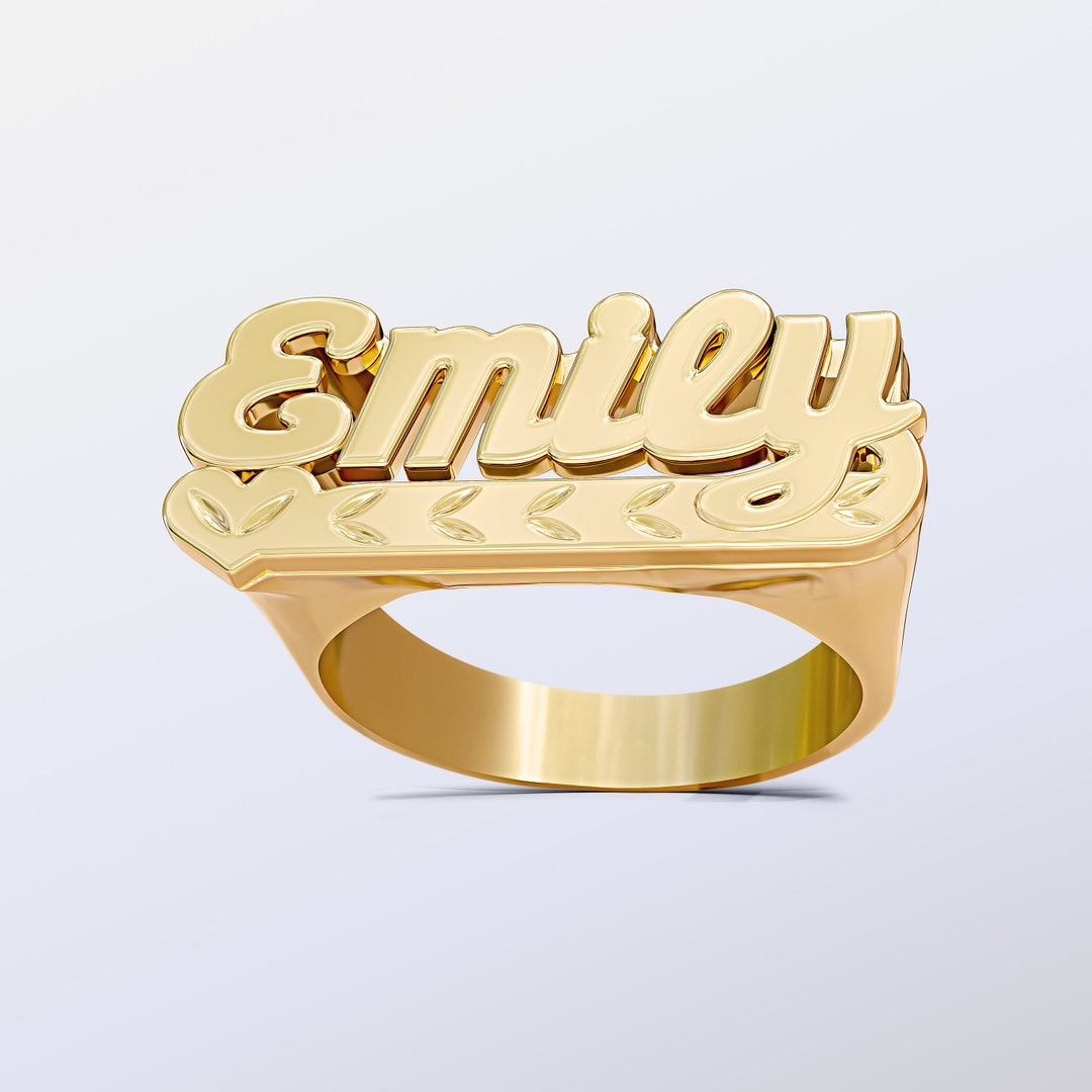 Personalized Name Ring | Diamond Cut | Personalized Ring | Free ...