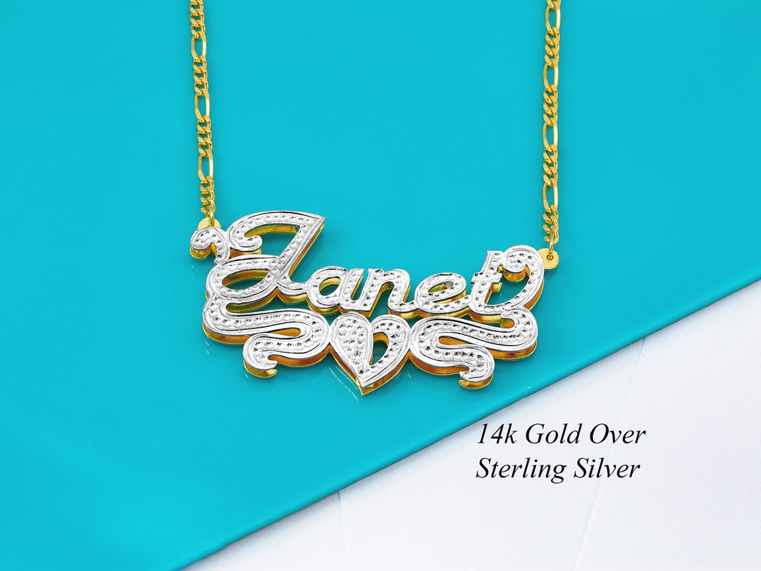 Double Name Plate | Name Plate | Name Necklace | Nameplate | Gift ...