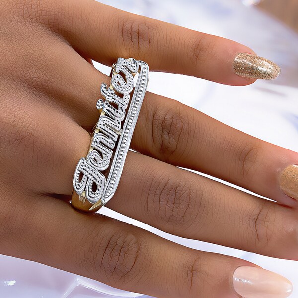 Two Finger Name Ring - Etsy