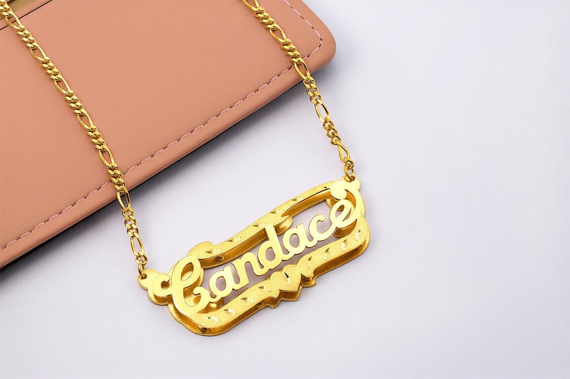 Name Necklace Double Name Plate Name Plate Nameplate - Etsy