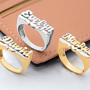 Personalized Name Ring Diamond Cut Personalized Ring Free Shipping Gift ...