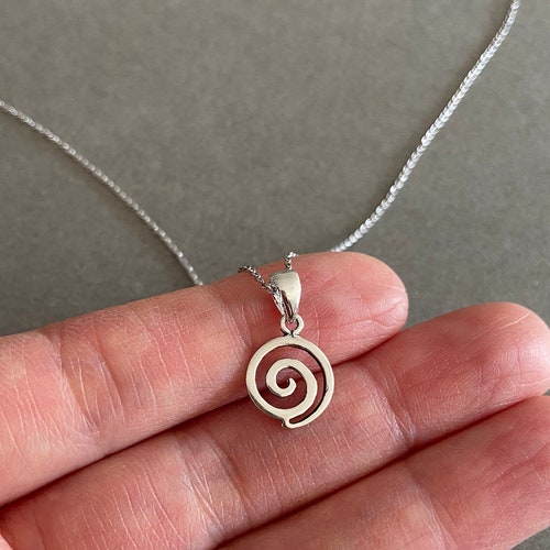 Silver Tiny Mini Swirl Necklace Sterling Silver - Etsy