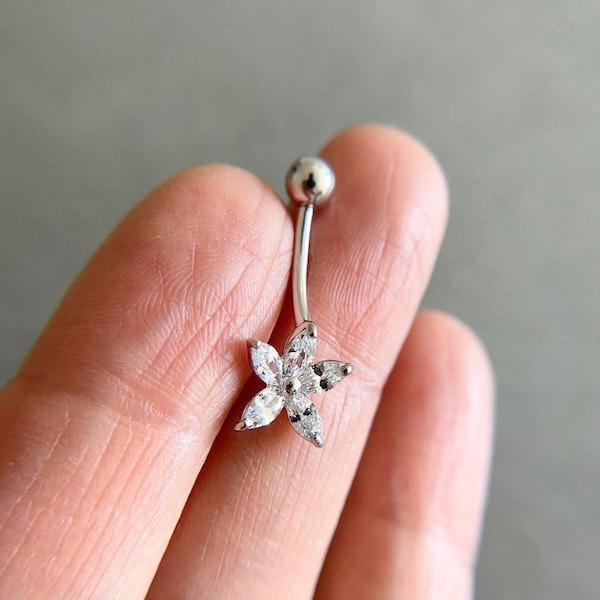 Sterling Silver Belly Piercing - Etsy