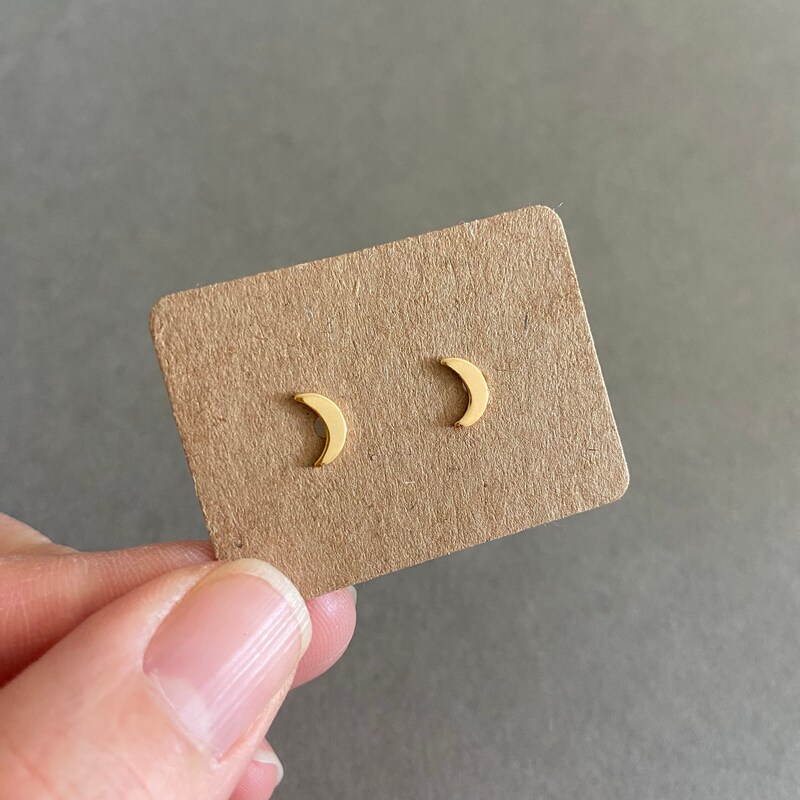 Crescent Moon Mini Stud - Etsy