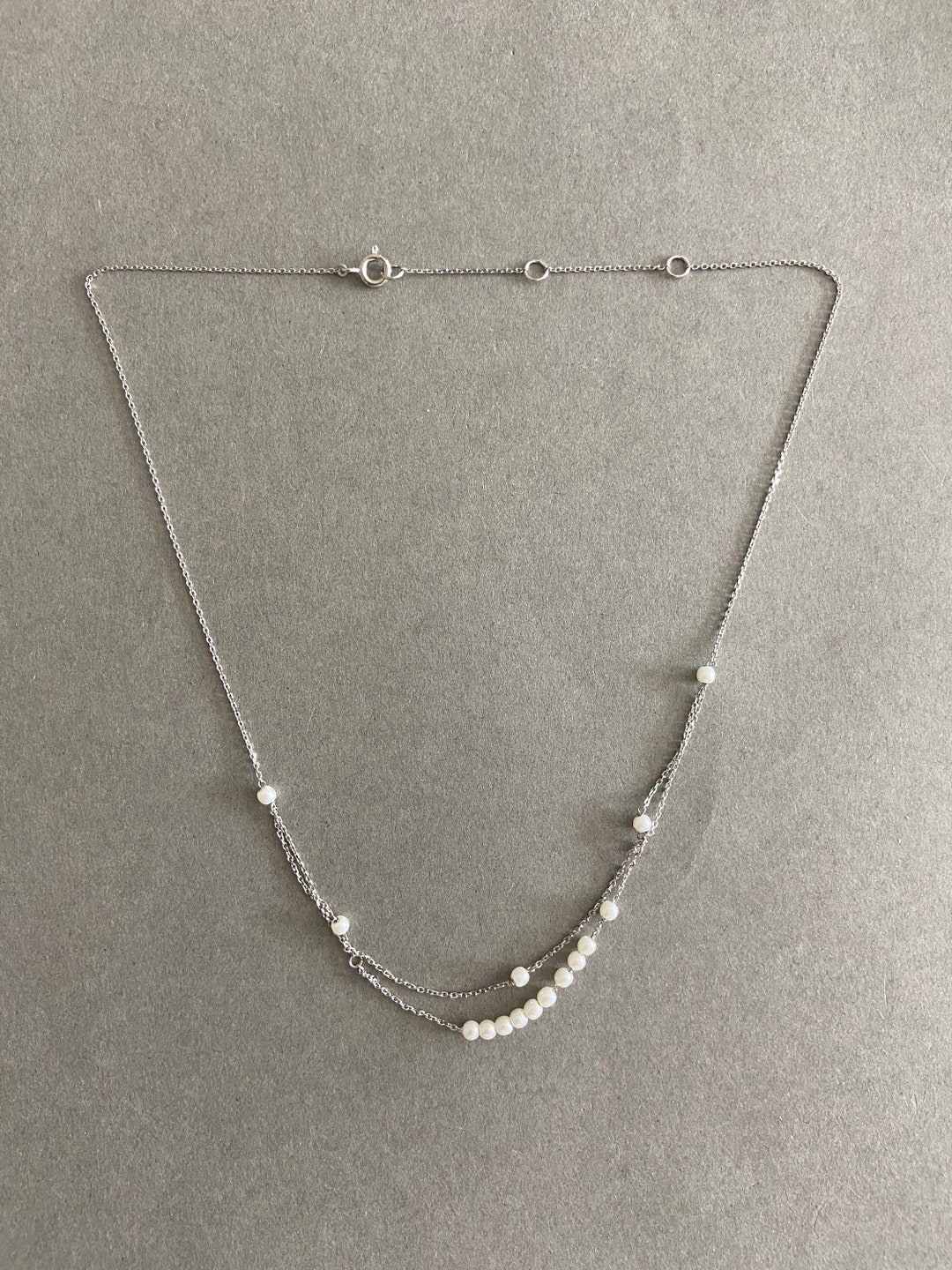 Silver Tiny Mini Pearl Necklace Sterling Silver - Etsy